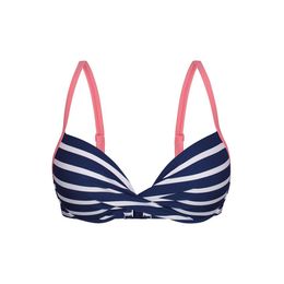 Sassa Mode Sassa Bikini-Oberteil in Dunkelblau/ Wei&szlig;/ Rosa - 72% | Gr&ouml;&szlig;e 80D | Damen-bademode