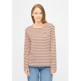 Derbe Longsleeve in Hellbraun/ Creme - 54% | Gr&ouml;&szlig;e M | Damen-tops