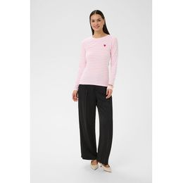 Kaffe Longsleeve in Rosa/ Creme - 44% | Gr&ouml;&szlig;e L | Damen-tops