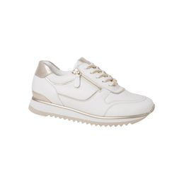 Hassia Leder-Sneakers "Porto" in Wei&szlig;/ Gold - 49% | Gr&ouml;&szlig;e 41 | Damen-sneakers