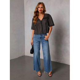 Milan Kiss Bluse in Schwarz/ Wei&szlig; - 58% | Gr&ouml;&szlig;e M | Damen-blusen