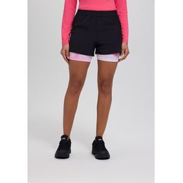 Rukka 2in1-Funktionssorts "Makela" in Schwarz/ Rosa - 41% | Gr&ouml;&szlig;e 42 | Damen-sporthosen