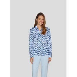 Rabe Bluse in Dunkelblau/ Wei&szlig; - 68% | Gr&ouml;&szlig;e 52 | Damen-blusen