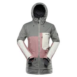 Alpine Pro Ski-/ Snowboardjacke "Garga" in Grau/ Rosa - 81% | Gr&ouml;&szlig;e XL | Damen-outdoorjacken