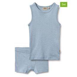 Wheat 2tlg. W&auml;sche-Set "Louis" in Hellblau - 51% | Gr&ouml;&szlig;e 122 | Kinder-waesche