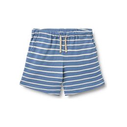 Wheat Sweatshorts "Kalle" in Blau/ Wei&szlig; - 54% | Gr&ouml;&szlig;e 110 | Kinderhosen