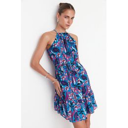 Trendyol Kleid in Blau/ Lila/ Dunkelblau - 70% | Gr&ouml;&szlig;e 38 | Damen-kleider