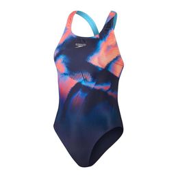 Speedo Badeanzug "Eco +" in Dunkelblau/ Hellblau/ Rosa - 39% | Gr&ouml;&szlig;e 38 | Damen-bademode