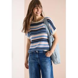 Cecil Pullover in Blau/ Creme - 46% | Gr&ouml;&szlig;e XL | Damen-pullover-cardigans