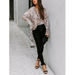 LA Angels Bluse in Wei&szlig;/ Braun - 62% | Gr&ouml;&szlig;e M | Damen-blusen
