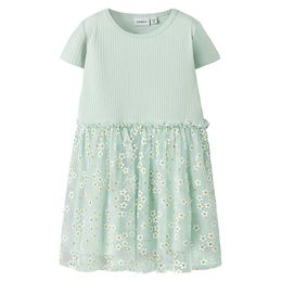 name it Kleid "Floral" in T&uuml;rkis - 20% | Gr&ouml;&szlig;e 128 | Kinderkleider