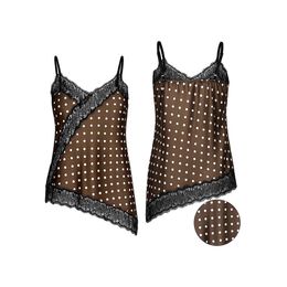 Sublevel Blusentop in Braun/ Wei&szlig; - 56% | Gr&ouml;&szlig;e M | Damen-blusen