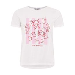 Zwillingsherz Shirt "Beach Club" in Wei&szlig; - 25% | Gr&ouml;&szlig;e M | Damen-tops
