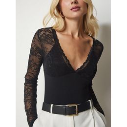 Milan Kiss Bluse in Schwarz - 68% | Gr&ouml;&szlig;e M | Damen-blusen