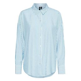 V&eacute;ro Moda Vero Moda Bluse in Hellblau/ Wei&szlig; - 64% | Gr&ouml;&szlig;e S | Damen-blusen