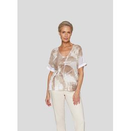 Rabe Pullover in Camel/ Wei&szlig; - 71% | Gr&ouml;&szlig;e 44 | Damen-pullover-cardigans