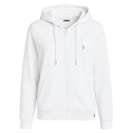 U.S. Polo Assn. Sweatjacke in Wei&szlig; - 49% | Gr&ouml;&szlig;e S | Damen-sweatshirts-jacken