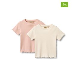 Wheat 2er-Set: Shirts in Rosa/ Creme - 44% | Gr&ouml;&szlig;e 116 | Kinder-oberteile