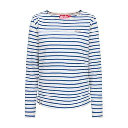 Derbe Longsleeve in Wei&szlig;/ Blau - 54% | Gr&ouml;&szlig;e XL | Damen-tops