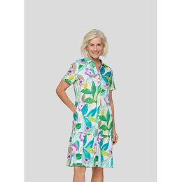 Rabe Kleid in Gr&uuml;n/ Wei&szlig;/ T&uuml;rkis - 64% | Gr&ouml;&szlig;e 44 | Damen-kleider
