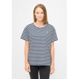 Derbe Shirt in Wei&szlig;/ Dunkelblau - 45% | Gr&ouml;&szlig;e L | Damen-tops