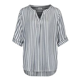 fresh made Bluse in Dunkelblau/ Wei&szlig; - 56% | Gr&ouml;&szlig;e XL | Damen-blusen