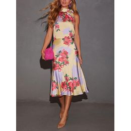 Milan Kiss 2tlg. Outfit in Gelb/ Flieder - 78% | Gr&ouml;&szlig;e L | Damen-blusen