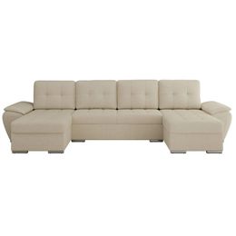 H&ouml;ffner Wohnlandschaft mit Schlaffunktion Umbria beige Ma&szlig;e (cm): B: 336 H: 85 &raquo; H&ouml;ffner