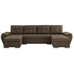 H&ouml;ffner Wohnlandschaft mit Schlaffunktion Umbria &brvbar; braun &brvbar; Ma&szlig;e (cm): B: 336 H: 85 &raquo; H&ouml;ffner