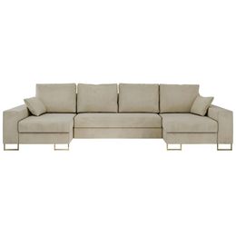 H&ouml;ffner Wohnlandschaft mit Schlaffunktion Dorain beige Ma&szlig;e (cm): B: 312 H: 95 &raquo; H&ouml;ffner