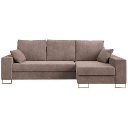 H&ouml;ffner Ecksofa mit Schlaffunktion Dorain &brvbar; rosa/pink &brvbar; Ma&szlig;e (cm): B: 242 H: 85 &raquo; H&ouml;ffner