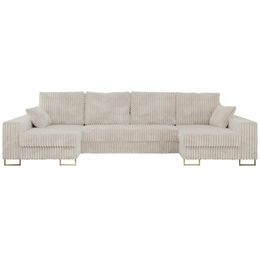 H&ouml;ffner Wohnlandschaft mit Schlaffunktion Dorain beige Ma&szlig;e (cm): B: 312 H: 95 &raquo; H&ouml;ffner