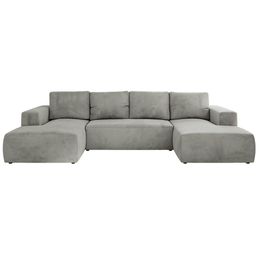 H&ouml;ffner Wohnlandschaft mit Schlaffunktion Trentino grau Ma&szlig;e (cm): B: 334 H: 91 &raquo; H&ouml;ffner