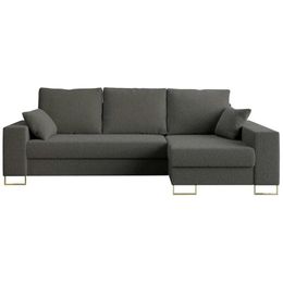 H&ouml;ffner Ecksofa mit Schlaffunktion Dorain &brvbar; grau &brvbar; Ma&szlig;e (cm): B: 242 H: 85 &raquo; H&ouml;ffner