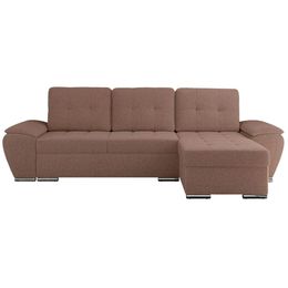 H&ouml;ffner Ecksofa mit Schlaffunktion Umbria rosa/pink Ma&szlig;e (cm): B: 271 H: 85 &raquo; H&ouml;ffner