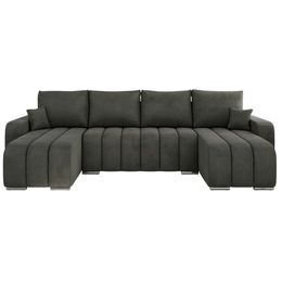 H&ouml;ffner Wohnlandschaft mit Schlaffunktion Kirasso grau Ma&szlig;e (cm): B: 320 H: 86 &raquo; H&ouml;ffner