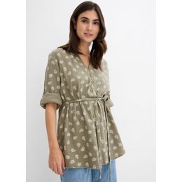 bonprix Umstands- und Stillbluse aus reinem Baumwoll-Musselin, gr&uuml;n, Gr.52, Weiche Umstands- und Stillbluse aus Baumwoll-Musselin mit Paisley-Druck, aus 100% Baumwolle,Musselin