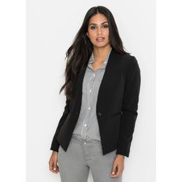 bonprix Blazer, schwarz, Gr.42, Modischer Blazer mit Paspeltaschen