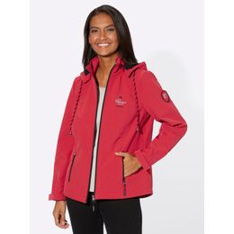 WITT Damen Softshelljacke mit Fleece gef&uuml;ttert, erdbeere-wei&szlig;-meliert, Gr&ouml;&szlig;e 36