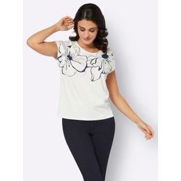 WITT Damen Shirt mit Bl&uuml;ten-Druck, ecru-ros&eacute;-bedruckt, Gr&ouml;&szlig;e 40