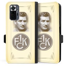 DeinDesign Xiaomi Redmi Note 10 Pro Handy Klapph&uuml;lle Handyh&uuml;lle aus Kunst Leder schwarz Flip Case 1. Fc Kaiserslautern Fritz Walter Logo Sideflip mit langer 