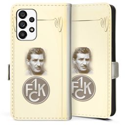 DeinDesign Galaxy A53 5G Handy Klapph&uuml;lle Handyh&uuml;lle aus Kunst Leder wei&szlig; Flip Case Fritz Walter 1. Fc Kaiserslautern Logo Sideflip mit Lasche