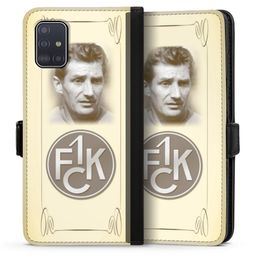 DeinDesign Galaxy A51 Handy Klapph&uuml;lle Handyh&uuml;lle aus Kunst Leder schwarz Flip Case 1. Fc Kaiserslautern Fritz Walter Logo Sideflip mit Lasche