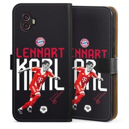 DeinDesign Galaxy XCover 6 Pro Handy Klapph&uuml;lle Handyh&uuml;lle aus Kunst Leder schwarz Flip Case Fcb Lennart Karl Official Licensed Product Sideflip mit langer 