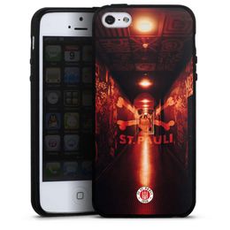 DeinDesign iPhone SE (2016-2019) Handy Silikon H&uuml;lle Case schwarz Handyh&uuml;lle Fc St. Pauli Official Licensed Product