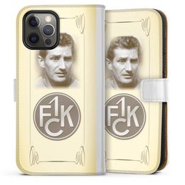DeinDesign iPhone 12 Pro Max Handy Klapph&uuml;lle Handyh&uuml;lle aus Kunst Leder wei&szlig; Flip Case 1. Fc Kaiserslautern Fritz Walter Logo Sideflip mit Lasche