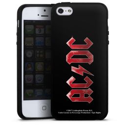 DeinDesign iPhone SE (2016-2019) Handy Silikon H&uuml;lle Case schwarz Handyh&uuml;lle Acdc Logo Merchandise