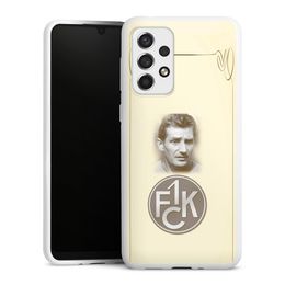 DeinDesign Galaxy A33 5G Handy Silikon H&uuml;lle Case wei&szlig; Handyh&uuml;lle Logo 1. Fc Kaiserslautern Fritz Walter Silikon Case