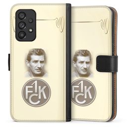 DeinDesign Galaxy A53 5G Handy Klapph&uuml;lle Handyh&uuml;lle aus Kunst Leder schwarz Flip Case Fritz Walter 1. Fc Kaiserslautern Logo Sideflip mit langer Lasche