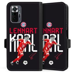 DeinDesign Xiaomi Redmi Note 10 Pro Handy Klapph&uuml;lle Handyh&uuml;lle aus Kunst Leder schwarz Flip Case Official Licensed Product Fcb Lennart Karl Sideflip mit langer 
